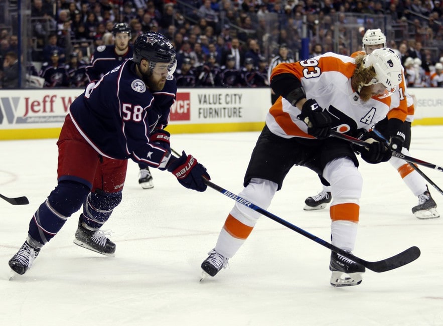 Columbus Blue Jackets Beat Philadlephia Flyers - Jones Gets OT Winner