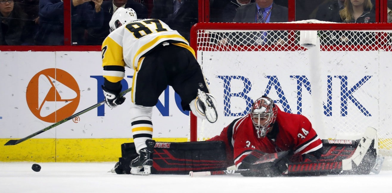 Hurricanes Outlast Penguins - Mrazek Perfect in Shootout - The Hockey ...