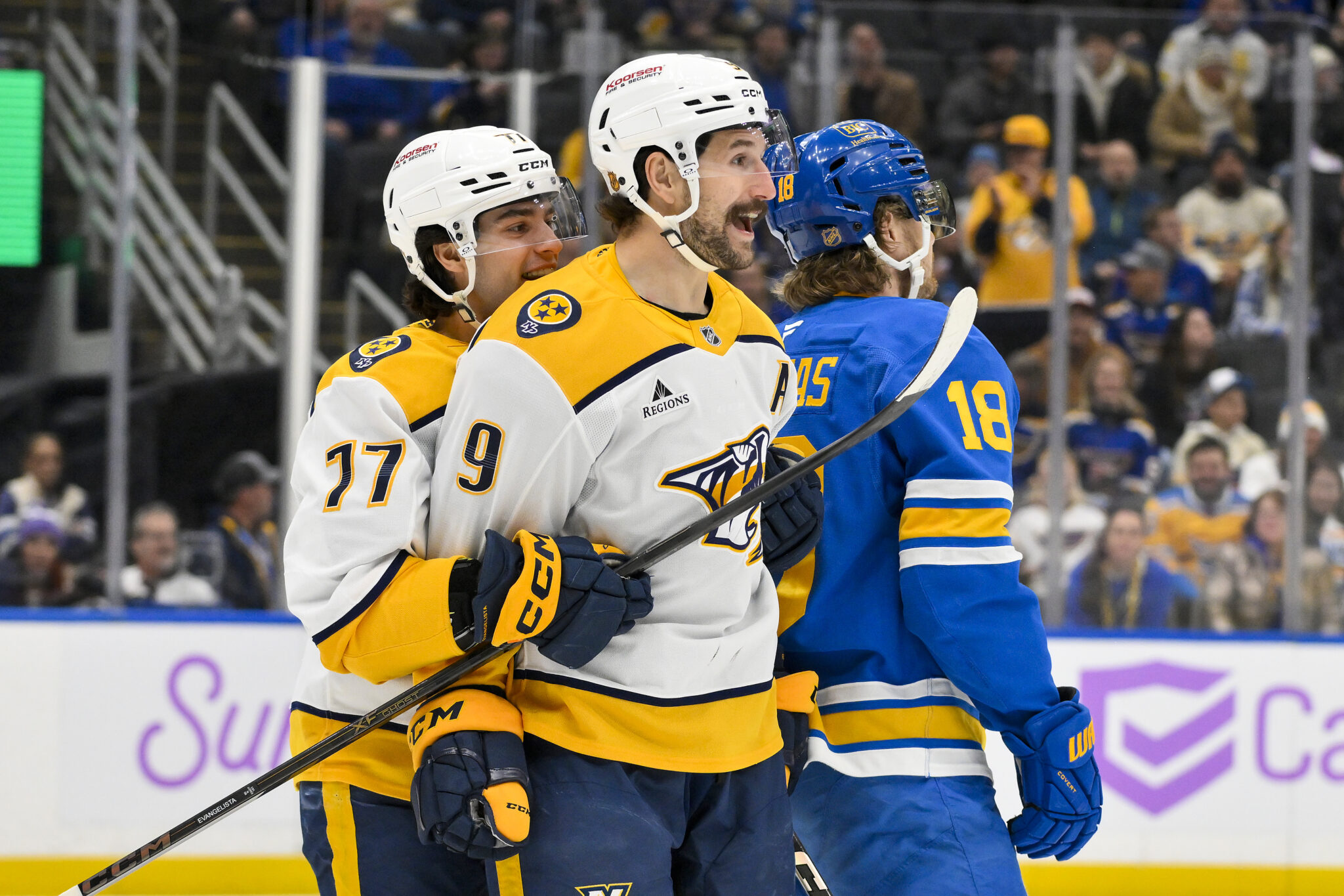Forsberg's Hat Trick Leads the Predators to Another Win Over the Blues ...
